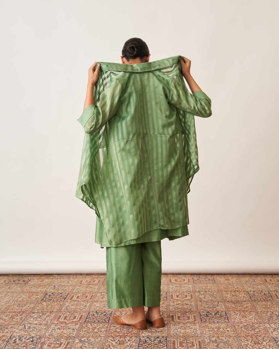 Vaaya | The Pista Green Silk Chanderi Ensemble– VAAYA