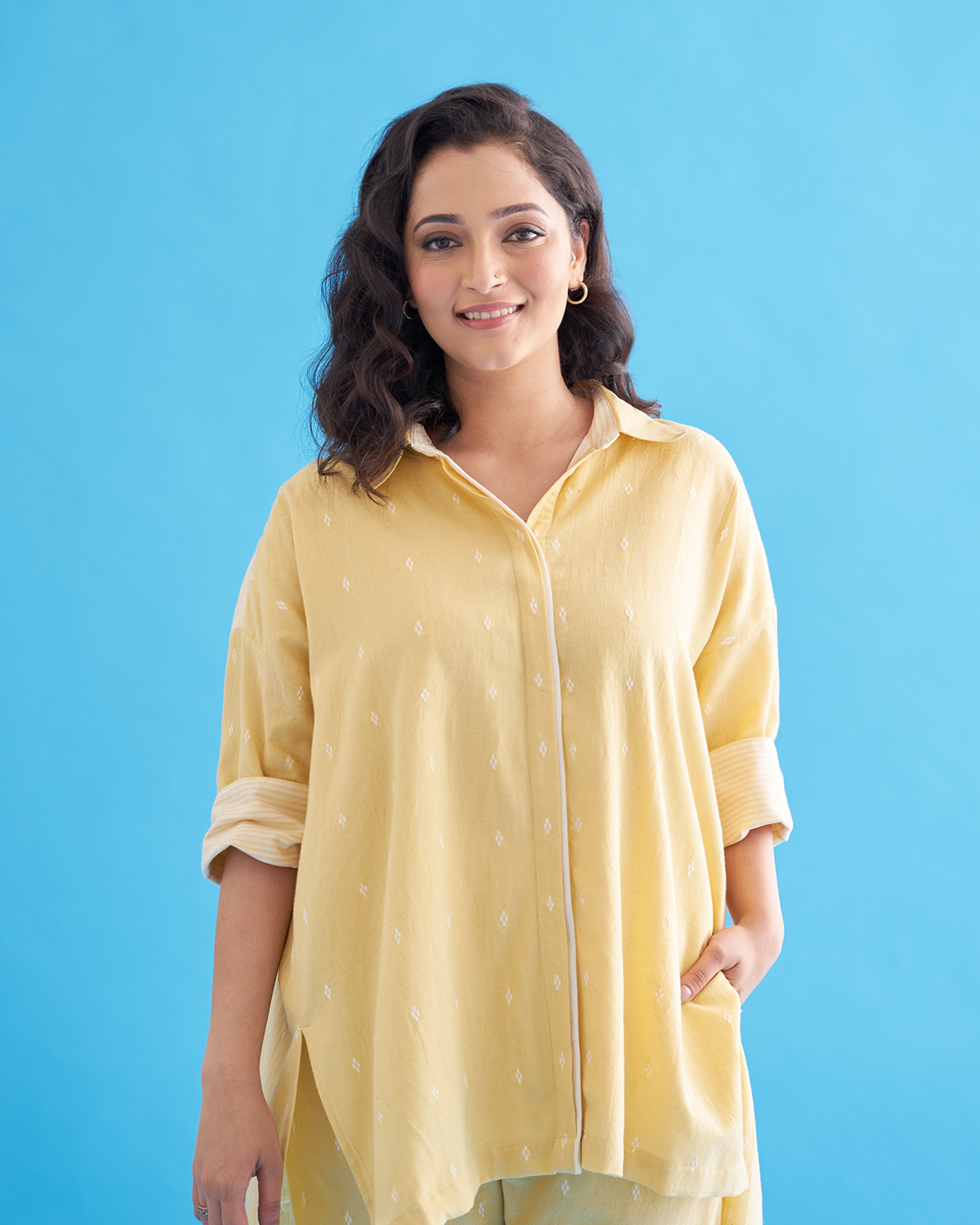 Vaaya | Butter Yellow Handwoven Cotton Anti-Fit Co-ord Set– VAAYA